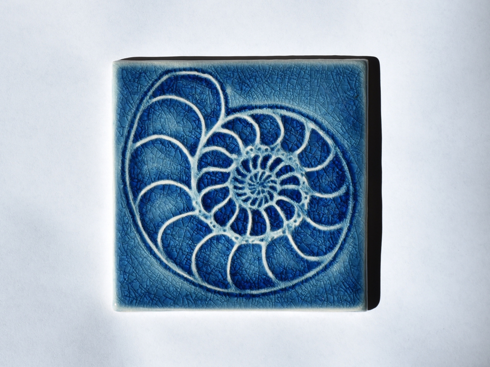 Ceramic Tile Ammonite Fossil | Powderhounds Tiles